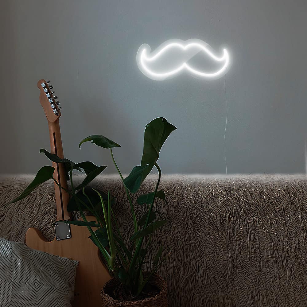 Néon LED mural - Moustache – Dessine-moi un néon